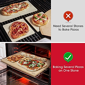 Unicook Extra Large Pizza Stone 22 Inch, Durable Rectangular Baking Stone 22" x 14", Industrial Commercial Home Oven Pan, Thermal Shock Resistant, Ideal for Grilling Baking Several Pizzas Bread