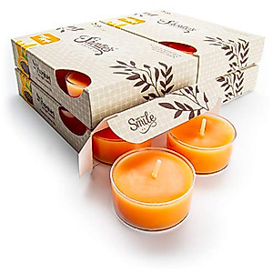 Mango & Papaya Premium Tealight Candles Bulk Pack - 24 Orange Highly Scented Tea Lights - Beautiful Candlelight - Made in The USA - Fruit & Berry Collection