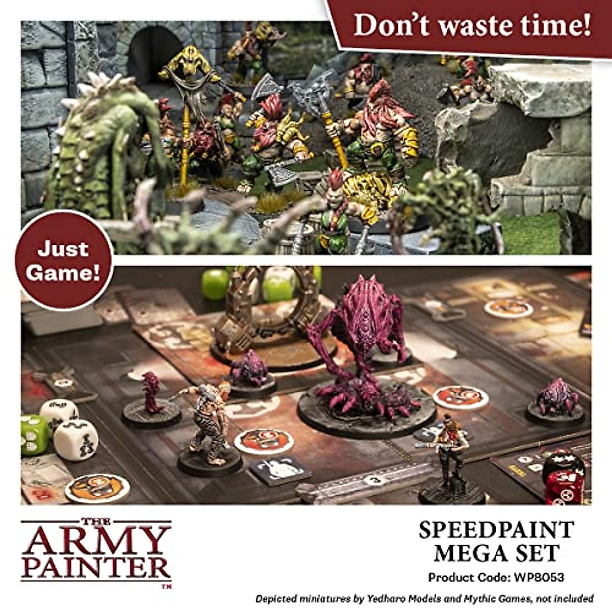 The Army Painter Speedpaint Mega Set - 24 x 18ml Speed Model Paint Kit Pre Loaded with Mixing Balls and 1 Brush- Base, Shadow and Highlight in One Miniature and Model Paint Set for Plastic Models
