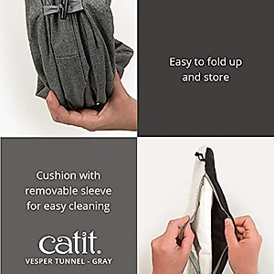 Catit Vesper Cat Tunnel, Cat Toy, Grey, 41996