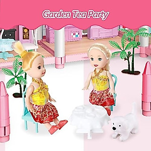 Big Doll House for Kids, 3-Story 8 Rooms Princess Dream House Toys with Doll & Doll Furnitures, DIY Dollhouse with Light Strip