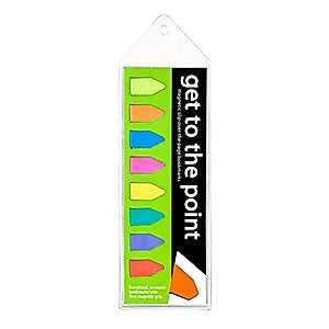 Get to the Point - Magnetic Arrow bookmarks - NEON- Set of 8 - Arrow Line Book Marker Pack is Ideal for Men, Women, Teachers, Librarians, Teens & Kids! Great for School, Work & Readers on all levels.