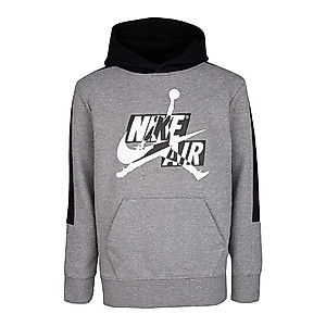 Jordan Boy's Jumpman Classics Fleece Hoodie (Big Kids) Carbon Heather MD (10-12 Big Kid)