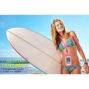 MoKo Waterproof Phone Pouch Holder [4 Pack], Underwater Phone Case Bag with Lanyard Compatible with iPhone 14 13 12 11 Pro Max X/Xr/Xs Max/SE 3, Samsung S21/S10/S9