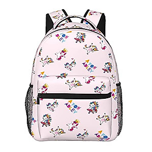 hgxim Pink School Backpack Pattern Lightweight Leisure Bag 3d Printing Large Capacity Pattern Leisure Bag Travel