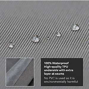 Elmara Patio Furniture Covers – Waterproof, UV Fade-Resistant Outdoor Table Covers Made of Heavy Duty Olefin – Durable All Weather Design Protects Your Patio Furniture (Beige)