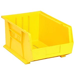 QUANTUM STORAGE SYSTEMS K-QUS255YL-1 Ultra-Stack and Hang Bins, 16" x 11" x 8", Yellow