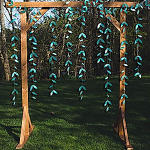 52 Ft Hunter Green Leaf Garland Emerald Turquoise Dark Green Paper Hanging Leaves Streamer Teal Aqua Green Banner for Anniversary Wedding Bridal Shower Engagement Spring Summer Party Decorations