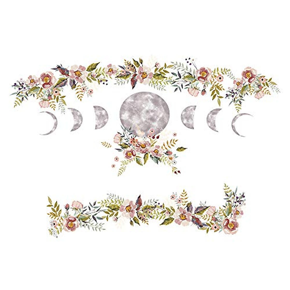 Tervis Floral Moon Phases Made in USA Double Walled Insulated Tumbler Travel Cup Keeps Drinks Cold & Hot, 24oz, Quartz