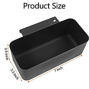 GSYCLZFX Grease Cup/Drip Catcher Pan for Blackstone 28" 36" Professional Flat Top Griddle Liquid Holder, Black Metal Tray with 10 Pack Drip Pan Liners, 2 Stainless Steel Clips