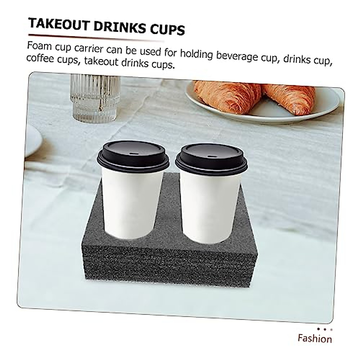 Mobestech 10 Pcs Tea Holder Tray Milk Tea Cup Holder Takeout Coffee Carrier Drink Holder Coffee Mug Holder Stand Takeout Cup Carrier Tray Cups and Plates Pearl Cotton Disposable