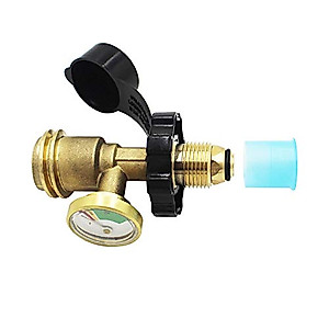 MENSI POL Propane Hose Adapter for 50~100lbs Cylinder Tank with Temperature Control Gauge Meter Pressure Indicator (POL Soft Nose)