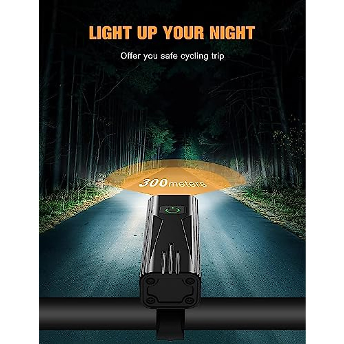 Cuvccn 1200 Lumen Bike Lights 360° Rotation, Bike Headlight Taillight Rechargeable, Bicycle Light Front & Back Aluminum Power Bank Function, IPX5 Waterproof Bike Light for Night Riding 5+5 Light Modes