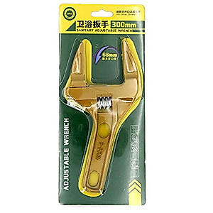 16-68mm Large Opening Adjustable Wrench, Lightweight Aluminum Alloy Short Handle Bathroom Wrench, Plumber Wrench Repair Tool for Washbasin, Tube, Nut Disassembly