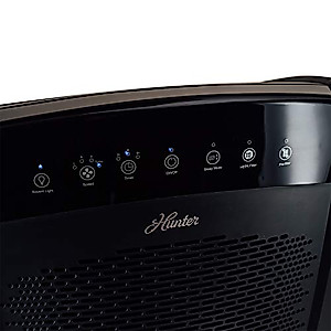 Hunter HP800 Multi-Room Whole Home Console Air Purifier Features Energy Star Certification True HEPA Filter, Multiple Fan Speeds, Soft Touch Digital Control Panel, Sleep Mode, Timer, Accent Light
