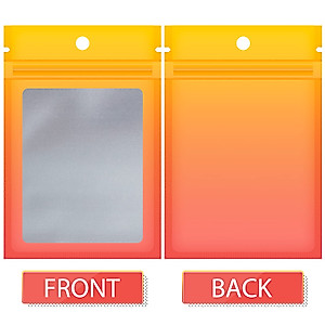 Funfery 100 Pieces Resealable Smell Proof Bags for Food Storage,Clear Cute Mylar Bags for Small Business Foil Ziplock Packaging Bags for Sample Jewelry Eyelash Gloss(Yellow Orange,2.7×3.9in)