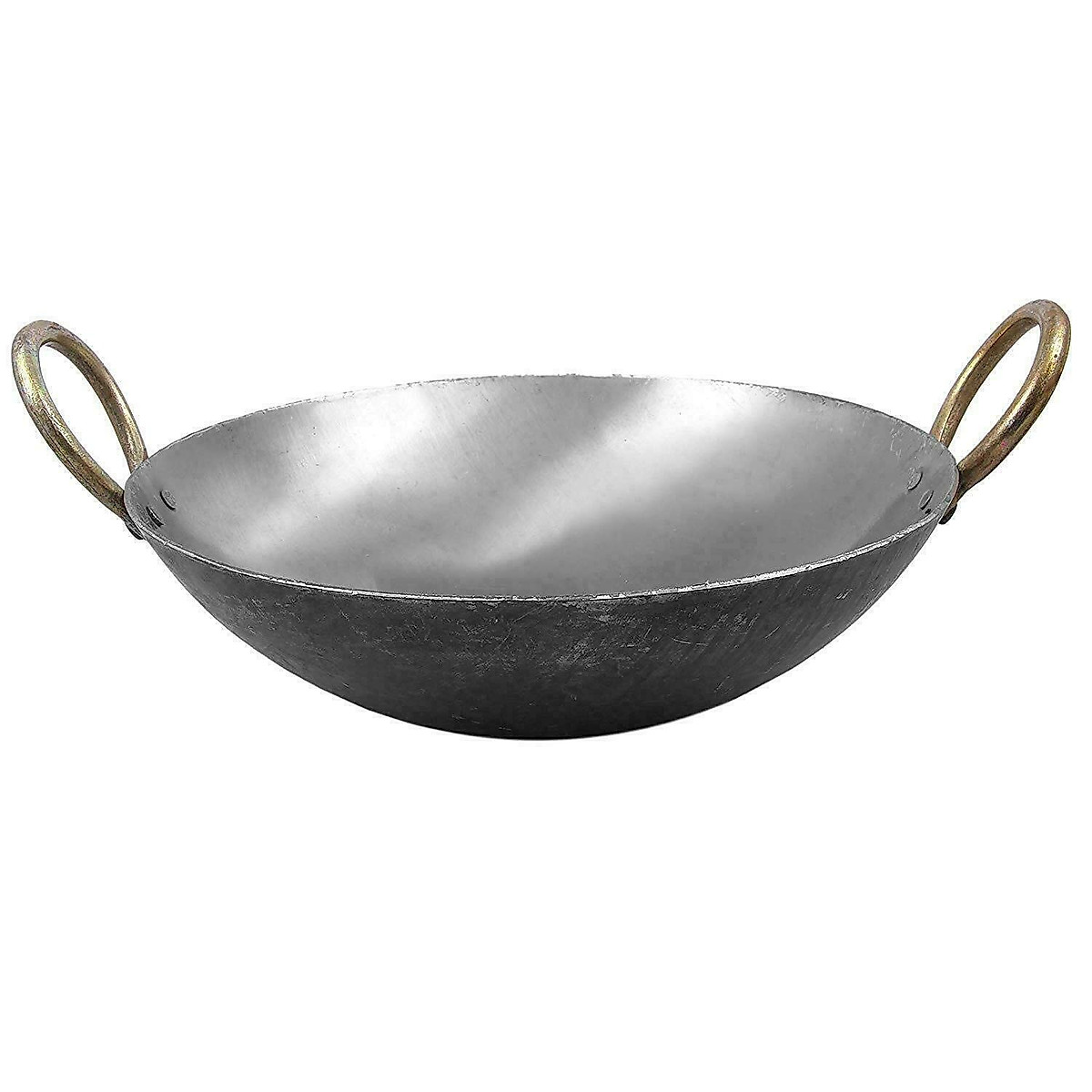 ABN EXPORTS Iron Karahi Kadai Kadhai Deep Fry Iron Wok Balti Dish With Handle (8" Inches)
