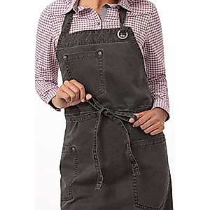 Chef Works Unisex Dorset Bib Apron, Pewter, One Size