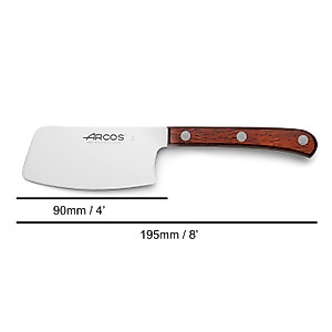 Arcos Steak Knife/Table Knife 4 Inches Nitrum Stainless Steel and 90 mm blade. Steak Knife to Cut Fillets and Grilled Meat. Handle Pack - Wood Brown. Series MESA. Color Brown