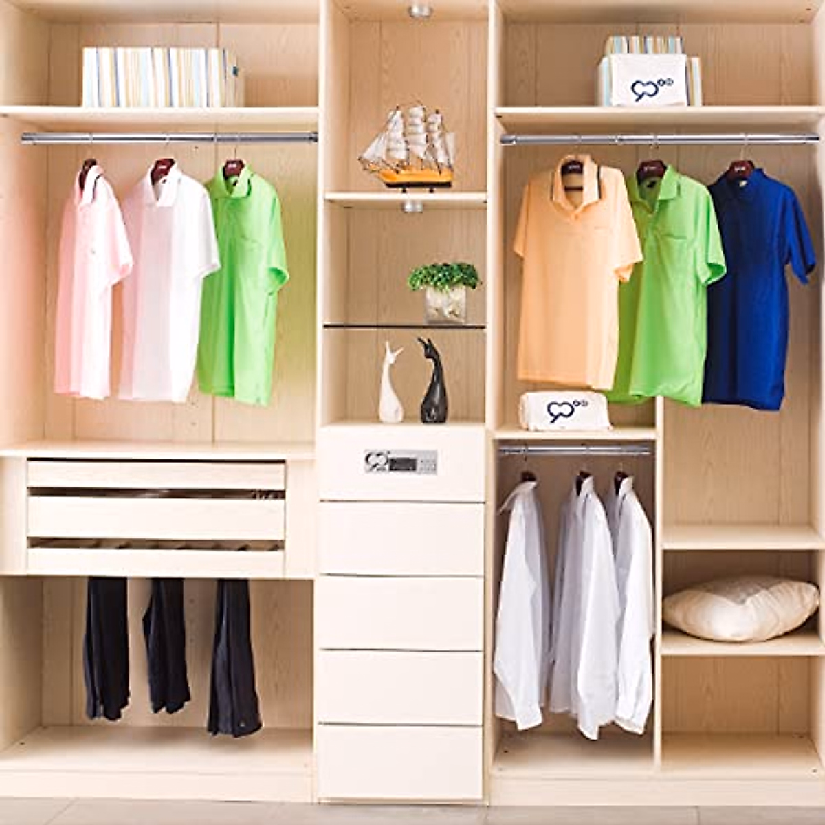 Closet Pole, Closet Rod with Telescopic Adjustment, with Wardrobe Rail Rod Pole Socket and Screws, Clothes Rod for Closet, Suitable for Wardrobes, Cabinets, Bathrooms, Balconies (12.2‘’-20.5‘’)