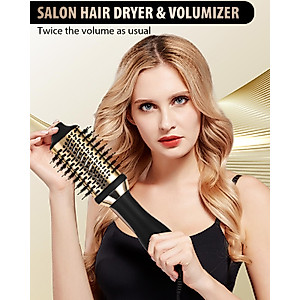 BEITMISS Hair Dryer Brush, Blow Dryer Brush Oval Barrel for Quick and Salon-Quality Results, Detachable Hot Air Brush with Ionic Technology Volumizer and Styler for Frizz Control and Shine