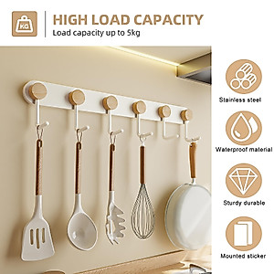 Coat Hooks for Wall, Key Holder Wall Mount, Coat Rack Wall Mount, Wall Adhesive Hooks, Hooks for Hanging Hat Towel Purse Robes Mudroom Bathroom Entryway