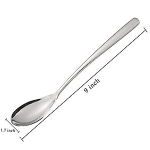 Soup Spoons Set of 6 Stainless Steel Round Spoons Asian Soup Spoon Long Handle Dinner Spoons for Kitchen Restaurant Home