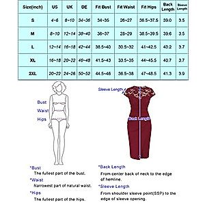 GRACE KARIN Womens Wrap Pencil Dress Wear to Work Business Office Crew Neck Dress Blue L