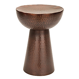 Deco 79 Metal Accent End Hammered Design, Side Table 14" x 14" x 20", Bronze