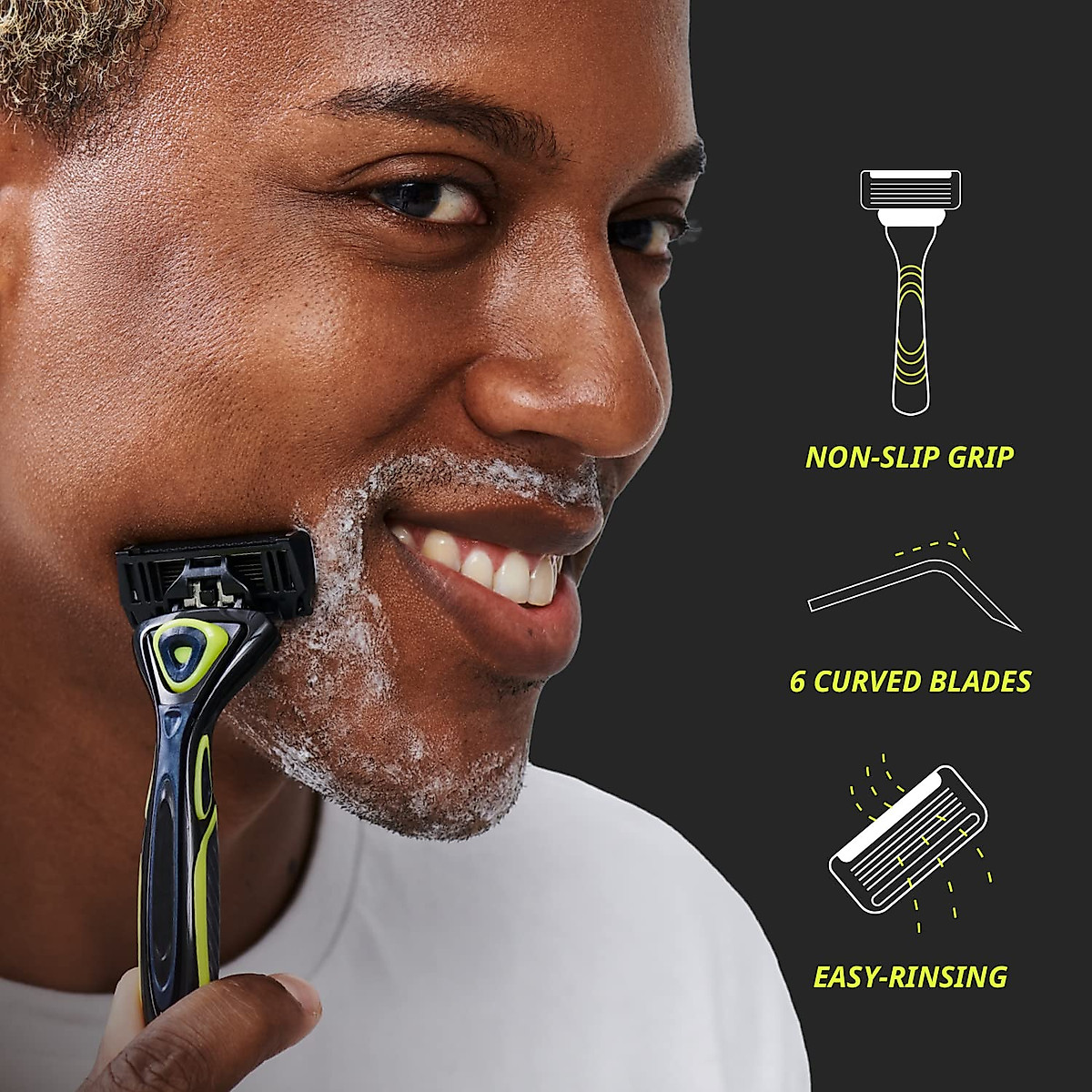 DORCO Pace 6 Sport System - Six Blade Razor System with Trimmer and Pivoting Head - 9 Pack (1 Handle + 9 Cartridges)