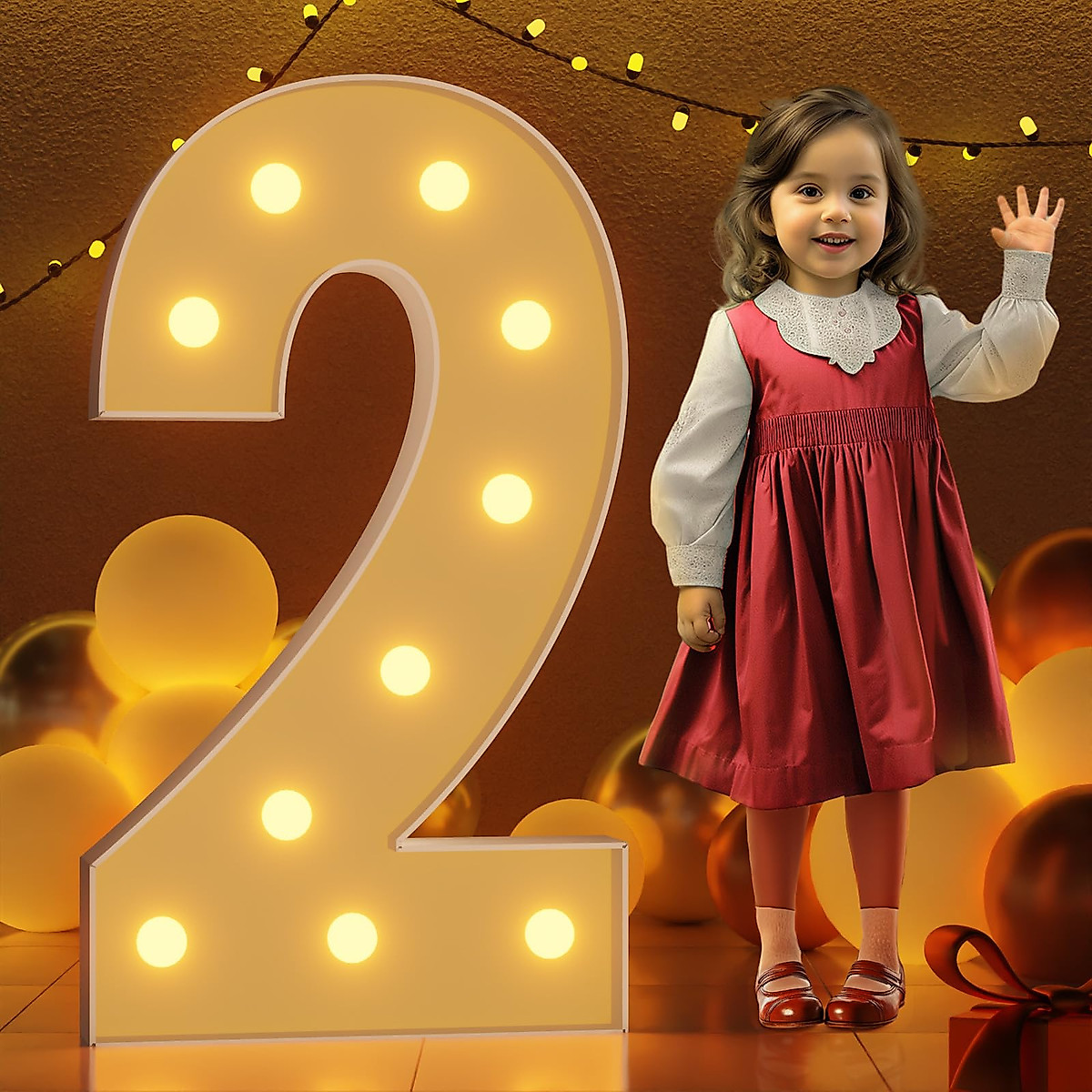 4FT Marquee Numbers, Light Up Numbers Letters, Mosaic Numbers for Balloons, Gaint Marquee Numbers, Number 2 Balloon, 12th 20th 21st 22nd Birthday Party Decorations, 2025 Graduation Decorations