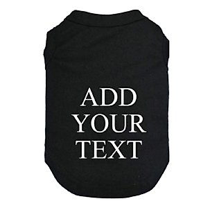 Hottest! DIY Summer Customized Personalized Tanktops with Text Custom Dog Cat Pet Puppy Tee Shirt Tank Top Vest Apparels Clothes (S, Custom Black)
