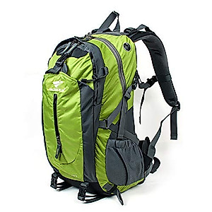 Distrade 40L Outer Frame Hiking Backpack with Rain Cover,Outdoor Sport Travel Daypack for Climbing Camping Touring，High-Performance Green