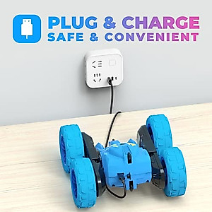 SALLN Remote Control Car-w/Wheel Lights,Direct Rechargeable,RC Cars Stunt Car Toy for Boys 8-12,4WD 2.4Ghz Max 50+min Playtime 360° Rotating RC Car for Boys 4-7,Kids Xmas Gifts Toy Car for Boys Girls