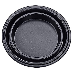UPKOCH Pasties 3pcs Pizza Pan Set Carbon Steel Black Deep Cake Pans Round Loaf Pan Nonstick Bakeware Bread Toast Diy Baking Tin Cake Baking Tray (6in 8in 10in) Baking Pans