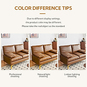Atopston 53" Loveseat, Mid Century Mid-Century Modern Decor 2 Seater Sofa, Small Sofa for Bedroom Apartment Office, Caramel