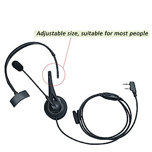 BVMAG Overhead Headset with Boom Mic for Walkie Talkie for Baofeng uv-5r bf888s Kenwood tk3300 H-777S RT19 RT22S pxton Wouxun Two Way Radio