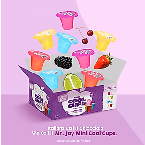 Mr. Joy Soft Italian Ices -Ships Non Frozen Assorted Flavors Mini Cool Cups Variety Pack (40 x 1.34oz) - Freeze & Enjoy - 40 Pantry-safe Mini Italian Ices Dessert Cups (1 Box (40 Cups))