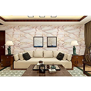 Teemall Self Adhesive Jade Look Marble Gloss Film Contact Paper Waterproof Shelf Liner Drawer Cabinet Sticker 15.6inch by 78inch