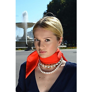 LNYSOTX Red Scarf Red Ascot Fred Scooby Doo 1950s Neck Scarf Satin Silk Mime Costume Accessories Hair Bandanas