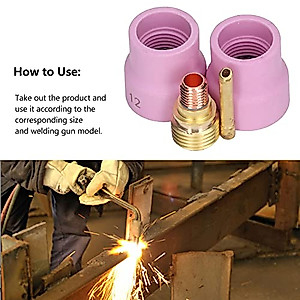 TIG Welding Accessory, Standard Design Durable Copper 4Pcs Easy Installation Welder Ceramic Nozzle Wide Application for 9 20 Air Cooled Weld Gun