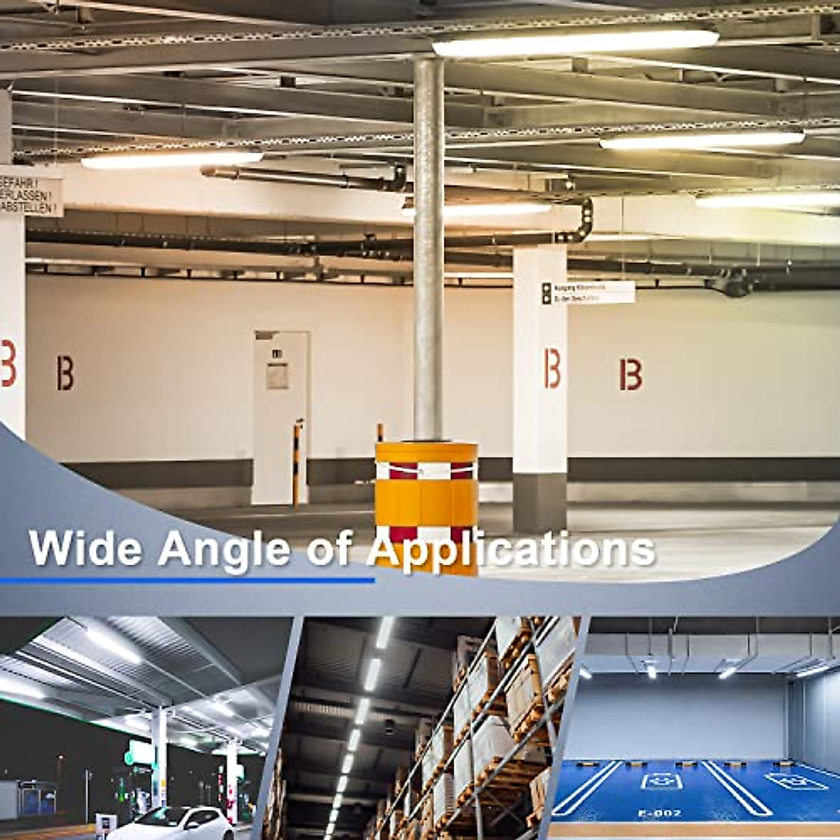 4FT LED Vapor Tight Lights, 40W/50W/60W Selectable 5200LM Vapor Proof Light 3000K/4000K/5000K Tunable, Indoor Waterproof Workshop Light, IP66 DLC ETL Approved for Cold Room, Car Wash (6Pack)