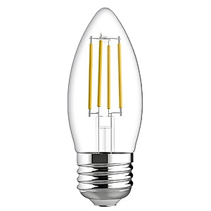 GE Refresh LED Light Bulbs, Candle Lights, 60 Watts, Daylight Clear Decorative B11 Bulbs, Medium Base (8 Pack)