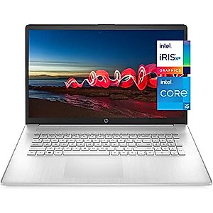 HP Pavilion 17.3-inch IPS FHD Laptop (2022 Model), Intel Core i5-1155G7 (Beats i7-1165G7), Iris Xe Graphics, 16GB RAM, 1TB HDD, Backlit Keyboard, Long Battery Life, Webcam, Windows 11, Natural Silver