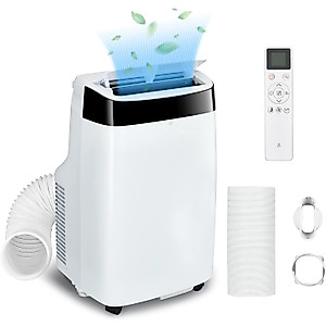 10000Btu Portable Air Conditioner with Remote Control,Quiet AC Unit 450 Sq. Ft Coverage, 3-in-1 Functions,24 Hour Timer, Window Installation Kit for Home,Office White