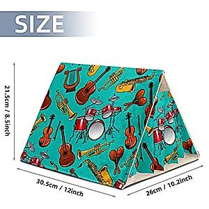 RATGDN Small Pet Hideout Classic Acoustic Guitars Music Hamster House Guinea Pig Playhouse for Dwarf Rabbits Hedgehogs Chinchillas