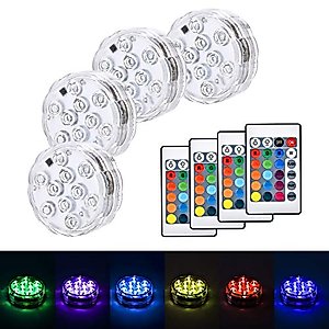 4pack LED Pumpkin Lights with Remote for Halloween Decorations, Color Changing Waterproof LED Lights for Party Glass Vase Easter Decoration