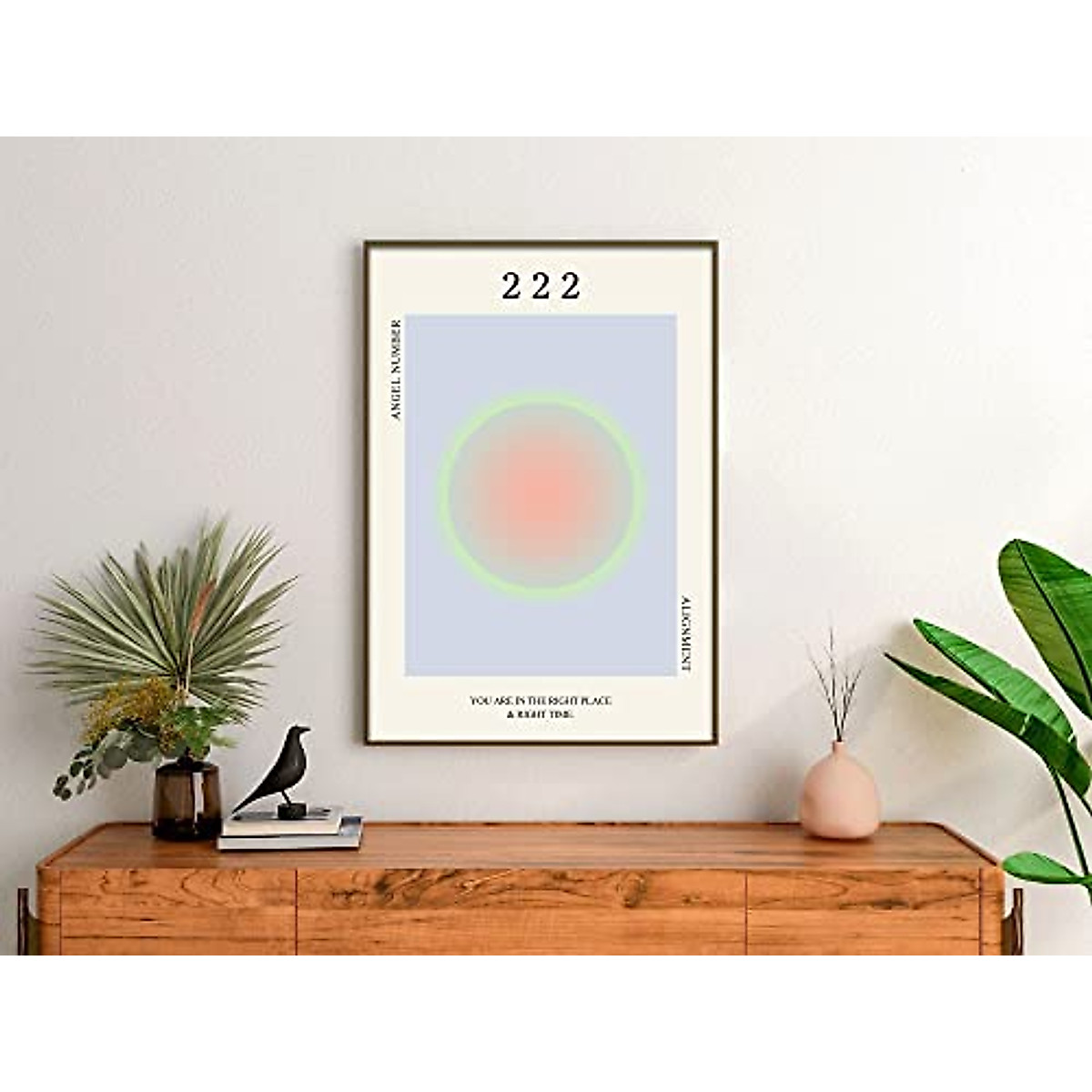 Geetez 222 Angel Number Poster, Aura Posters, Angel Number 222 Poster, Colorful Gradient Aura Print, 222 Alignment Poster, Spiritual Aesthetic Room Home Wall Art Decor - 12x18 inch