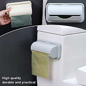 LIANGGEHAIZI Trash Bag Dispenser Roll Holder Wall Mounted Trash Bag Organizer Dispenser Self-adhesive Trash Bag Holder for Bathrooms Toilets Kitchens Study Rooms