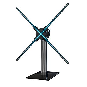 Missyou 3D Hologram Fan Desktop Stand with Tempered Glass Base and Aluminum Alloy Frame, Suitable for 27.5" or Smaller Fans(Desktop Stand (Height 15"))